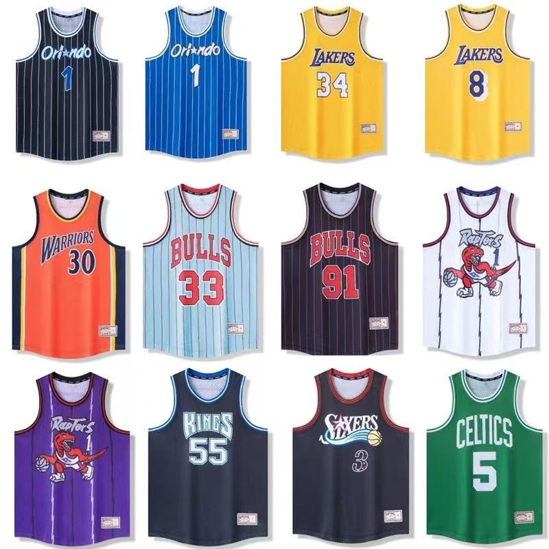 เสื้อกล้าม American Retro Big Tennis Jersey Iverson Magic Madi Kobe ...
