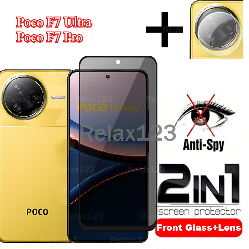 สําหรับ Xiaomi Poco F7 Ultra 5G F7Ultra 5G 2in1 กระจกนิรภัยความเป็นส่วนตัวสําหรับ Xiaomi Poco F7 ...