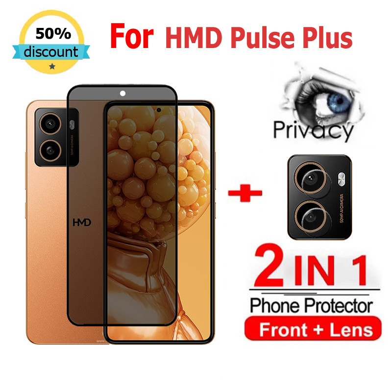 2 in 1 ฟิล์ม HMD Pulse Plus ฟิล์มกระจกนิรภัยกันรอยหน้าจอ กันแอบมอง ...
