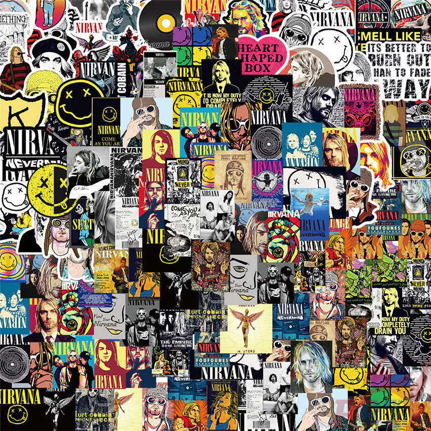 100ชิ้น/เซ็ต วงร็อค . สติ๊กเกอร์ NIRVANA Series 02 Diy แฟชั่นสติ๊กเกอร์ ...