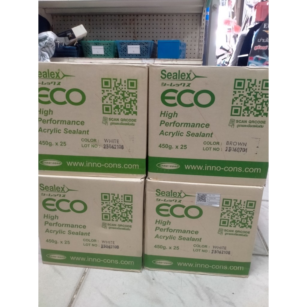 SEALEX ECO แด๊ป อะคริลิค ยาแนว อุดรอยรั่ว สีขาว สีน้ำตาล ซิลิโคน ขนาด 450 กรัม | Shopee Thailand