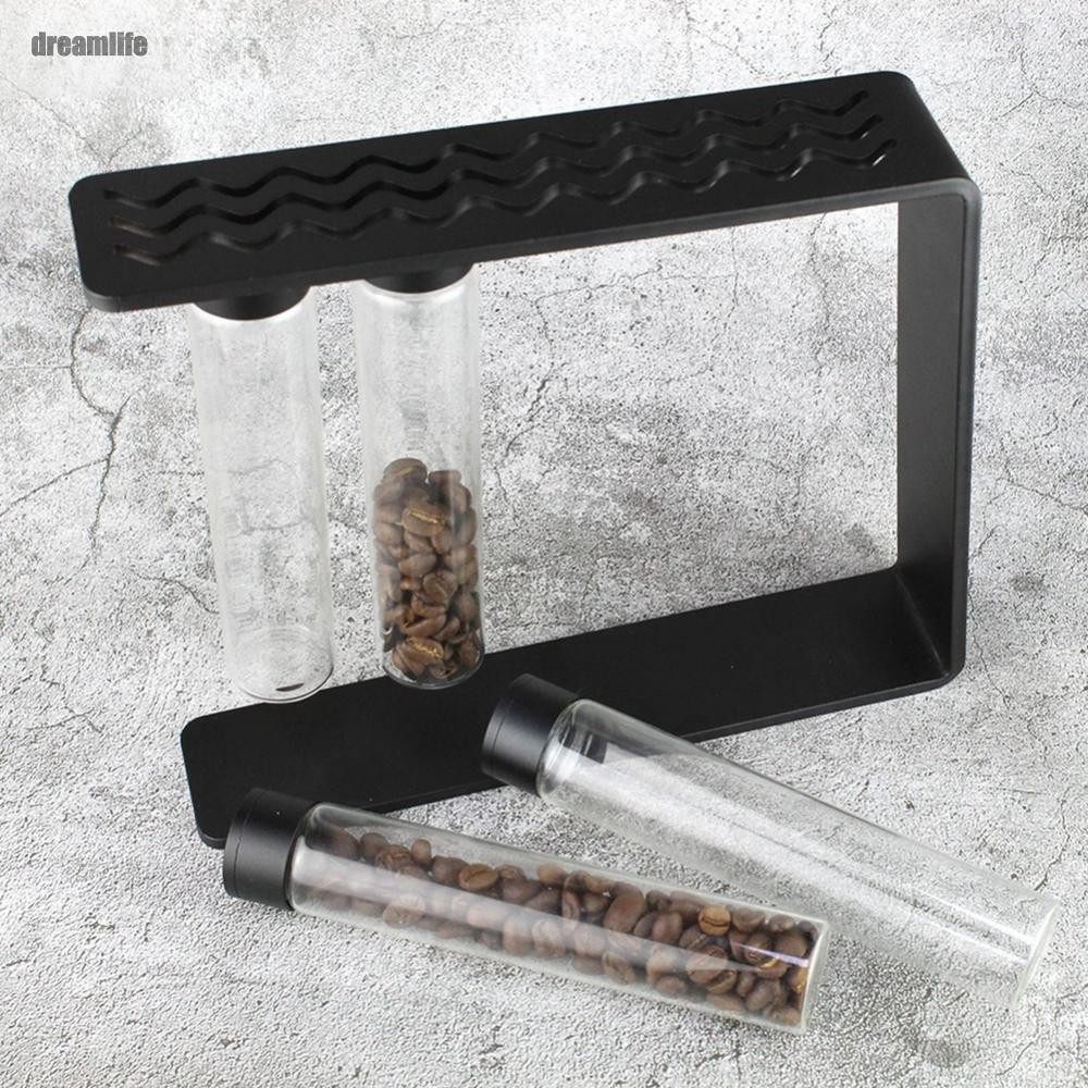 Stylish Coffee Beans Storage Container Display Rack 4 หลอดปิดผนึกขาตั้ง ...