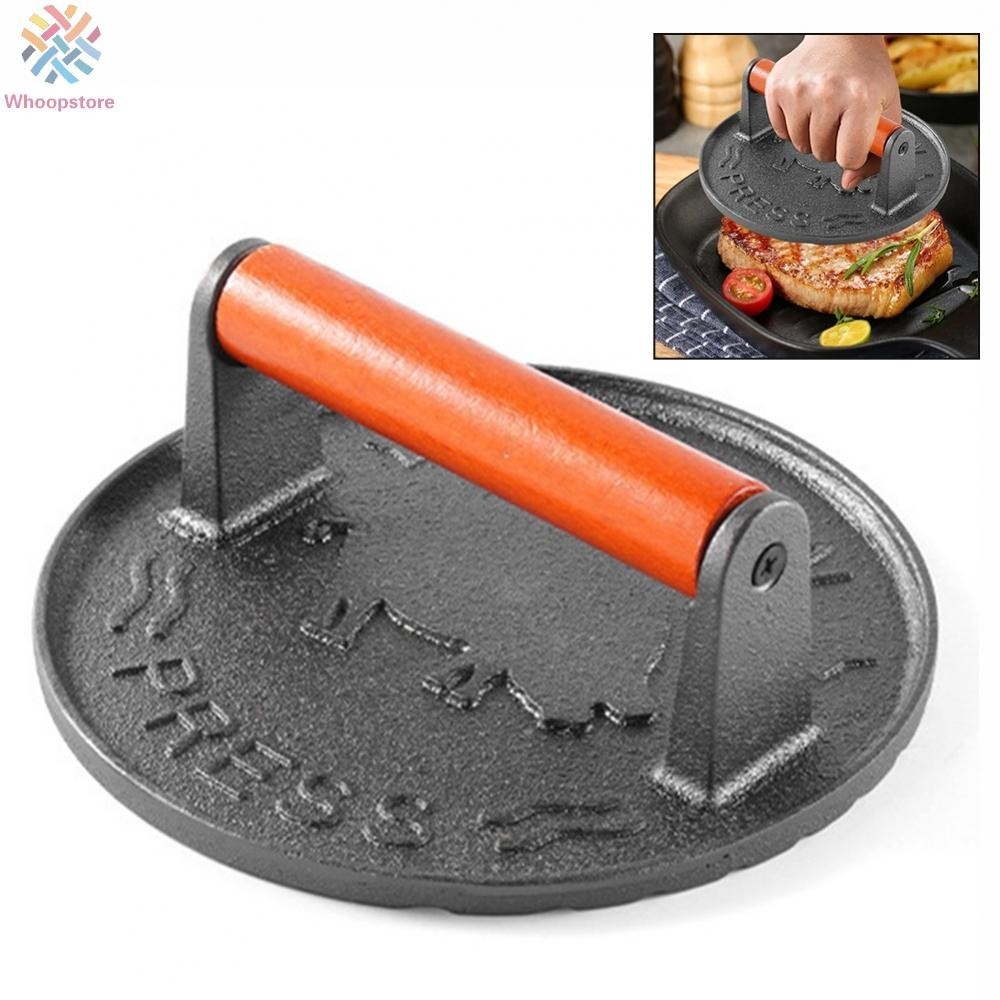 Meat Press Burger Press การทําอาหารที่มีประสิทธิภาพ Non Stick ด้ามไม้ ...