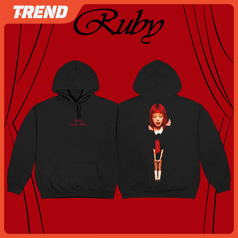 Kpop JENNIE Ruby Merch Cotton Hoodie Vintage ผู้ชายและผู้หญิงเกาหลีหลวม ...