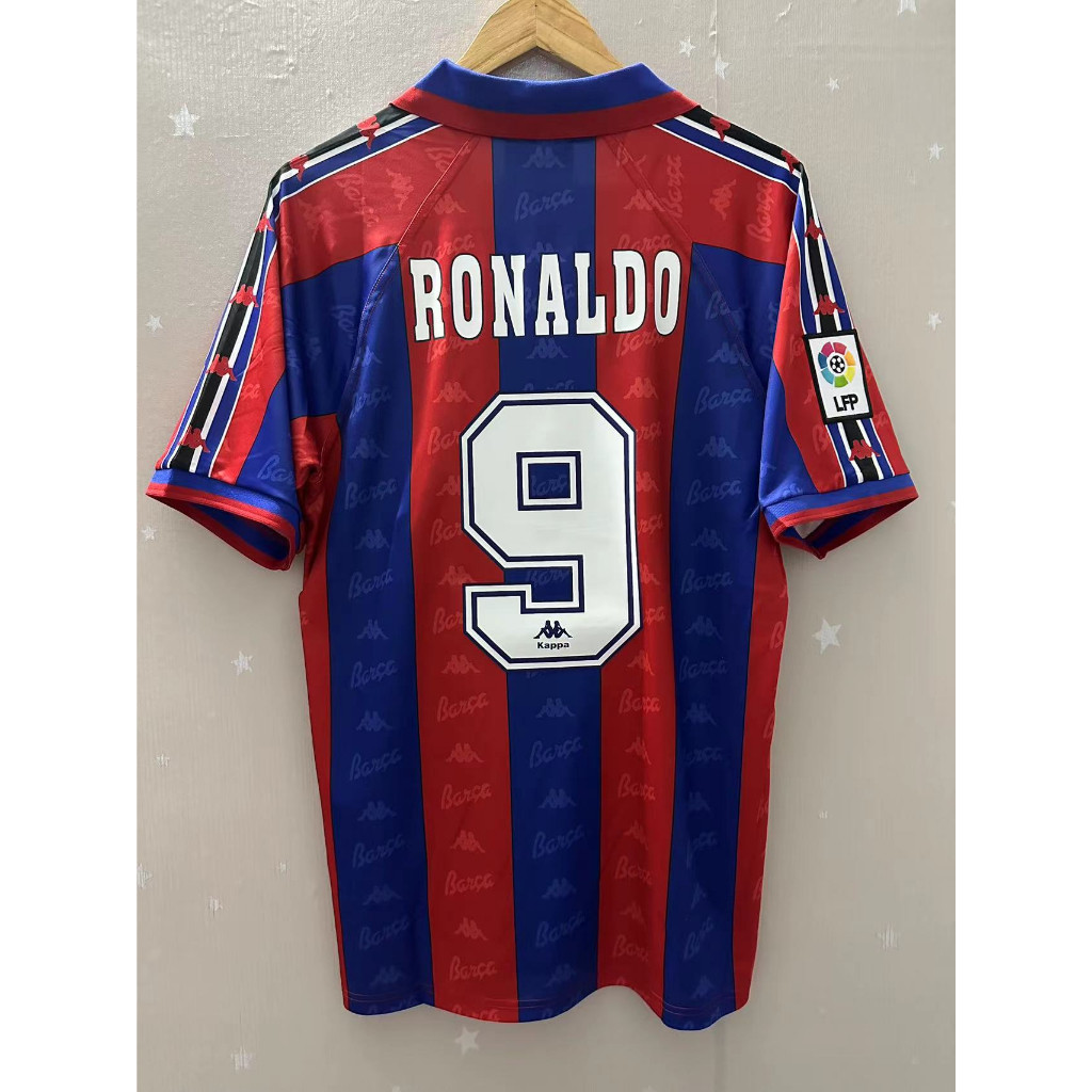 S-xxl ใหม่96-97 Barcelona RONALDO STOICHKOV คุณภาพสูง Home Retro ฟุตบอล ...