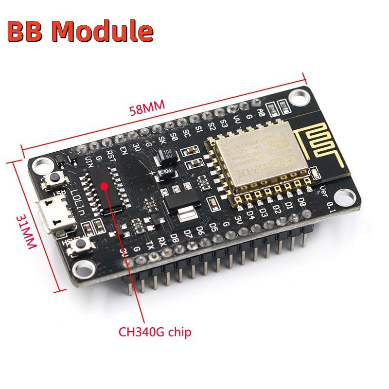 โมดูลบอร์ดไร้สาย NodeMcu v3 CH340 Lua WIFI IoT ESP8266 | Shopee Thailand