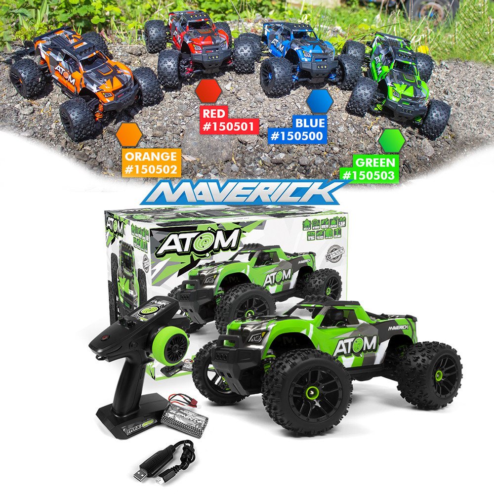 Hpi Racing 1/18 Maverick ATOM 380 Brushed 4WD RTR RC รีโมทคอนโทรลไฟฟ้า ...
