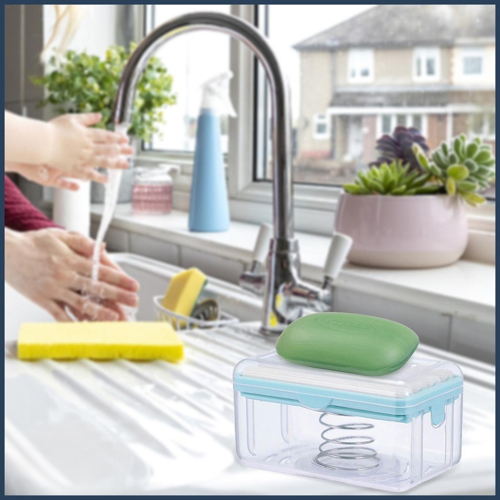 Sink Soap Dispenser Multi-functional 2 In 1 ถาดสบู่พร้อมลูกกลิ้ง Bubbler อัตโนมัติสบู่กล่องลื่น ...