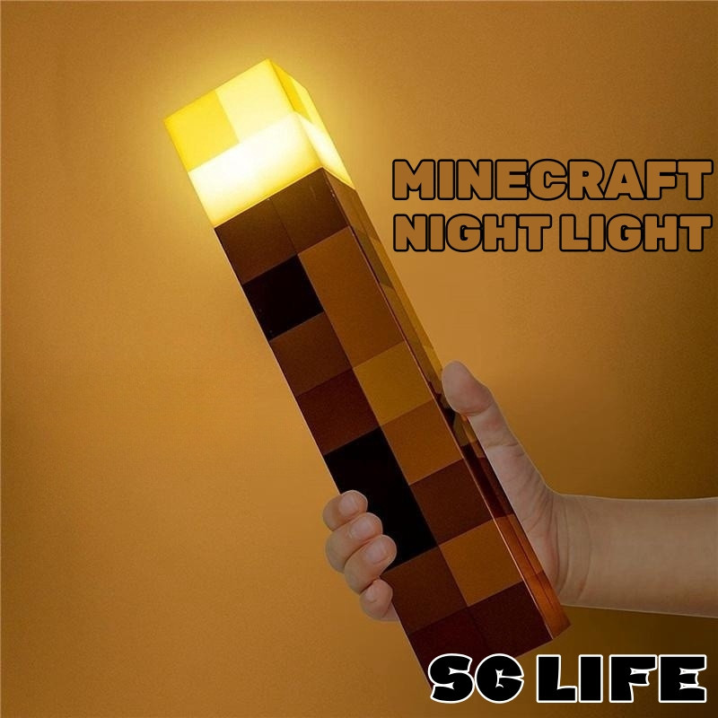 Minecraft Night Light Creatives ไฟฉายแปลกใหม่รูปปั้นไฟ LED โคมไฟสําหรับ ...