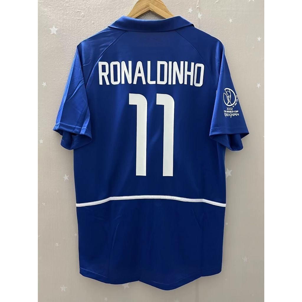 Retro 2002 เสื้อเจอร์ซีย์แขนสั้นบราซิลเยือนฟุตบอลคุณภาพสูง S-XXL ...
