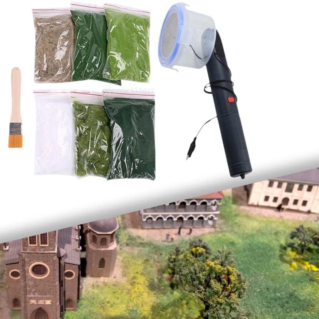 [mibum01eb] ชุด Flocking หญ้าไฟฟ้าสถิตเครื่อง Flocking DIY Craft แบบ ...