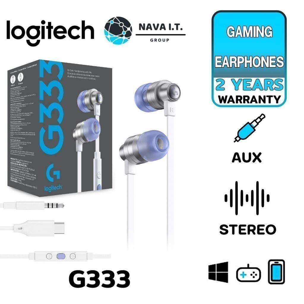 ⚡️กรุงเทพฯด่วน1ชั่วโมง⚡️ LOGITECH G333 GAMING EARPHONES WITH MIC AND ...