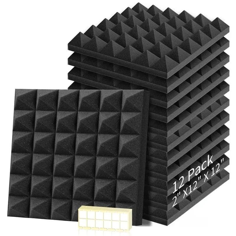12 ชิ้น 30x30x5 ซม.Pyramid Acoustic Foam Sound Proof Absorption ฉนวนกัน ...