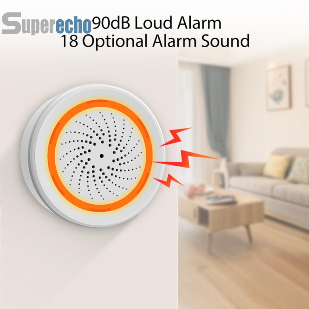 Siren Alarm Tuya Zigbee Smart Siren Alarm 90dB Home Security Protection ...