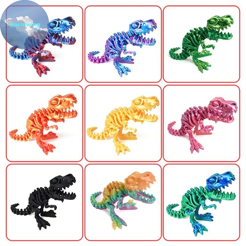 Warmwing 3D การพิมพ์ยืดหยุ่นและ Movable Joints Tyrannosaurus Rex ไดโนเสาร์โครงกระดูก Dragon ...