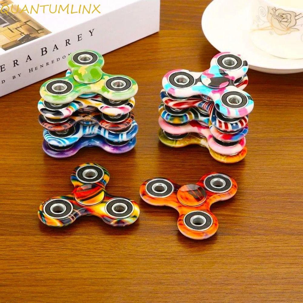 Quantuml ปลายนิ้ว Gyroscope, ชุบสายรุ้งสี Hand Spinner, หมุนของเล่นสาม ...