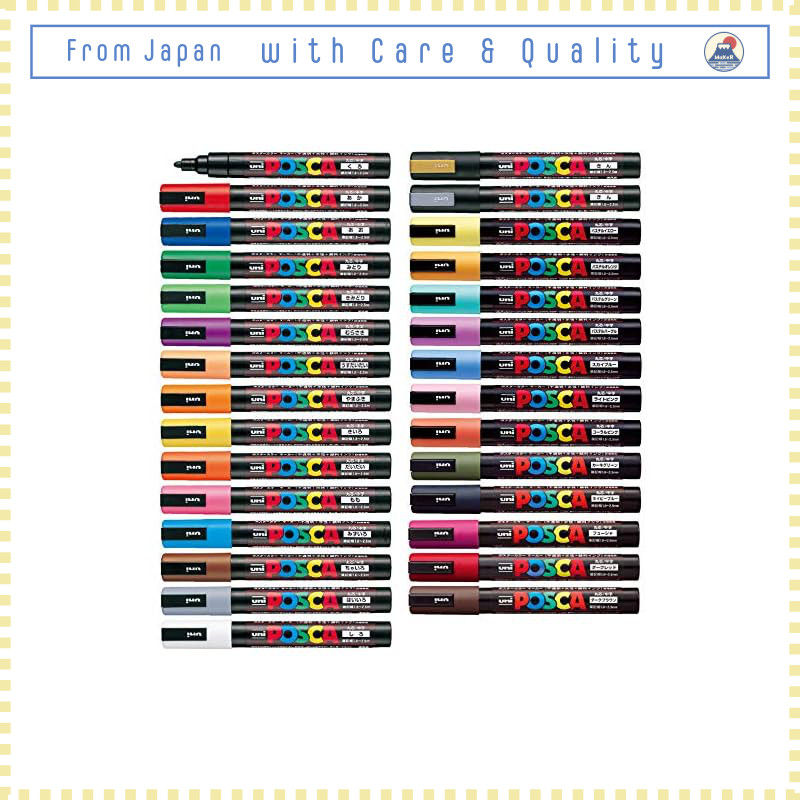 Uni Posca Water Based Paint Marker Pen Medium Tip 29 Color Set ...