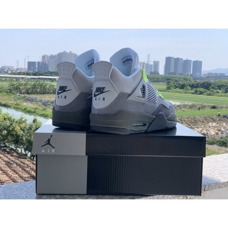 Zr5u S229แท้ Air Jordan 4 SE Air Max 95 Neon AJ4สีเทา/สีเขียวรองเท้า ...