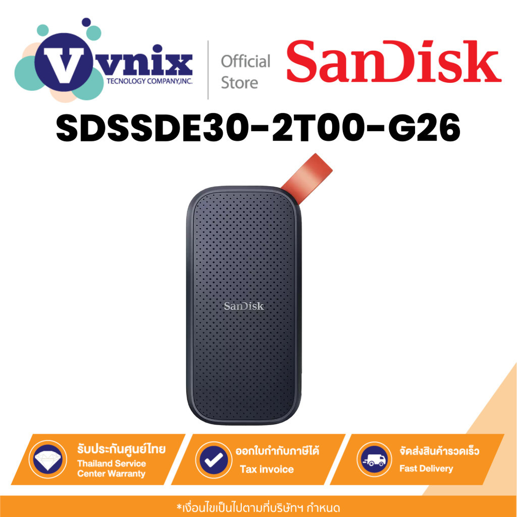 Sandisk SDSSDE30-2T00-G26 เอสเอสดี SSD External Portable 2TB By Vnix Group | Shopee Thailand