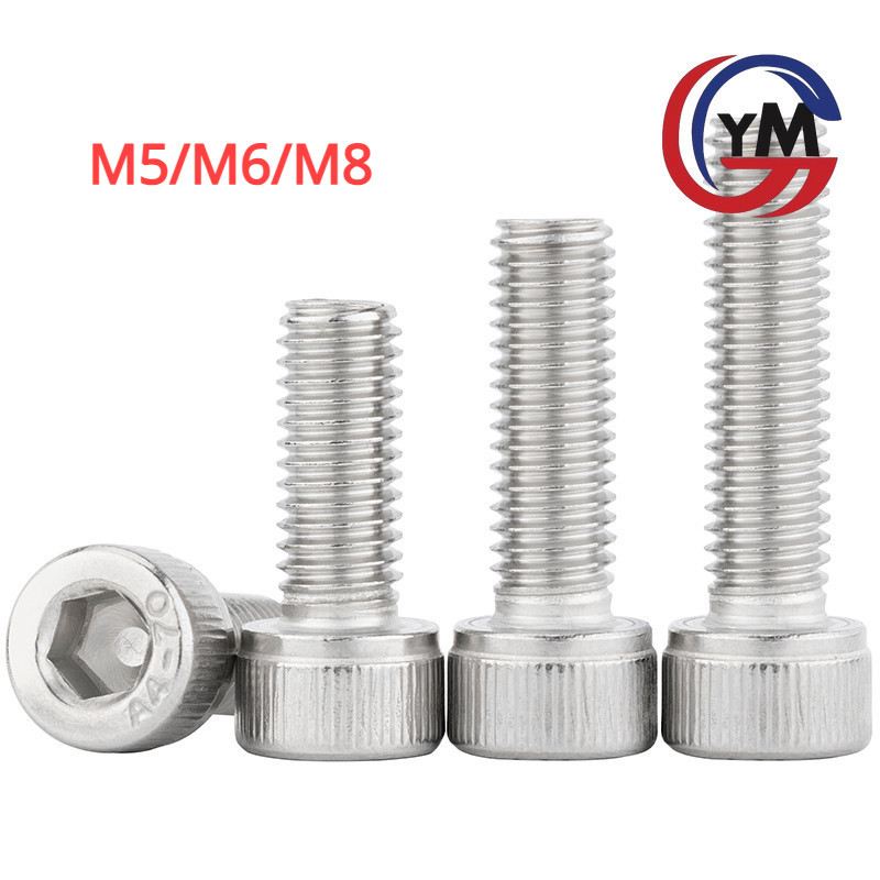 [YMH1] น็อตหัวจมบาง สแตนเลส 316 เกลียวมิล ตลอด M5 M6 M8 สกรู Hexagon Socket Head Cap Screws Low ...