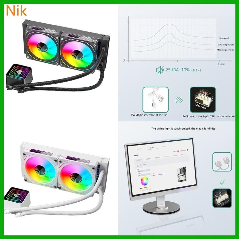 Niki ARGB PC CPU Water Cooling 5V3pin ARGB 4Pin PWM พัดลมระบายความร ้ ...