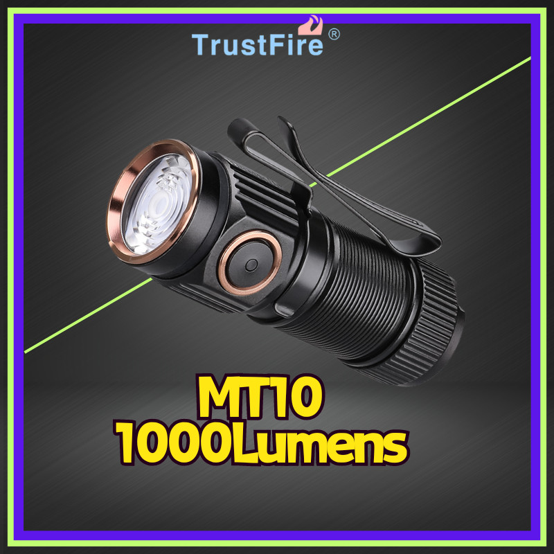 Trustfire MT10 EDC USB ชาร ์ จไฟฉาย LED 1000Lumen ประเภท C 16340 ไฟฉาย ...