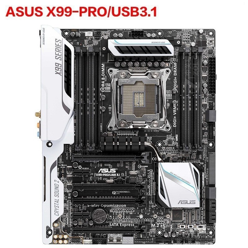 เมนบอร์ด ASUS X99-PRO USB3.1 X99-PRO รองรับ 2011 V3 V4 เต็มรูปแบบ U X99 ...
