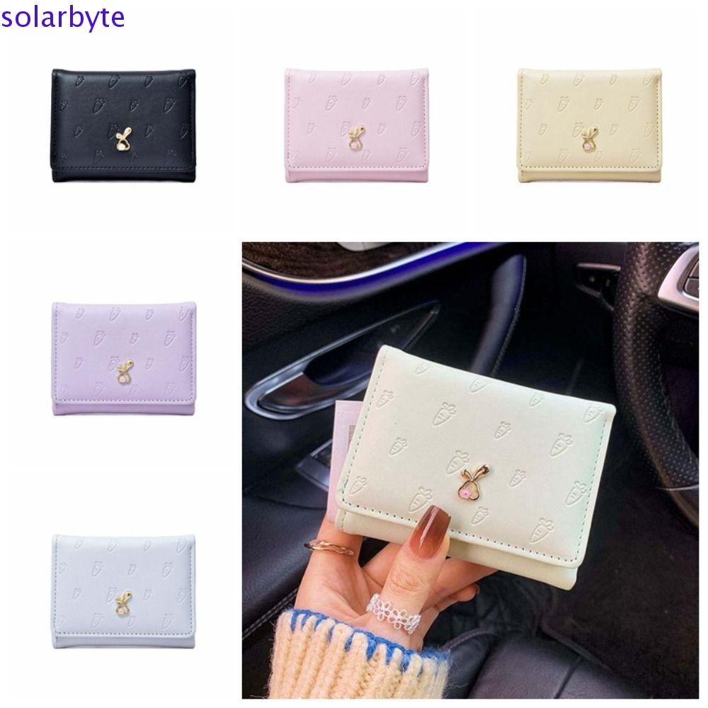 Solarbyte Lady กระเป๋าสตางค์ PU สั้น,ปุ่ม Snap แครอทพิมพ์การ์ตูนกระต่ายกระเป๋า,กระเป๋ากันน้ํา ...