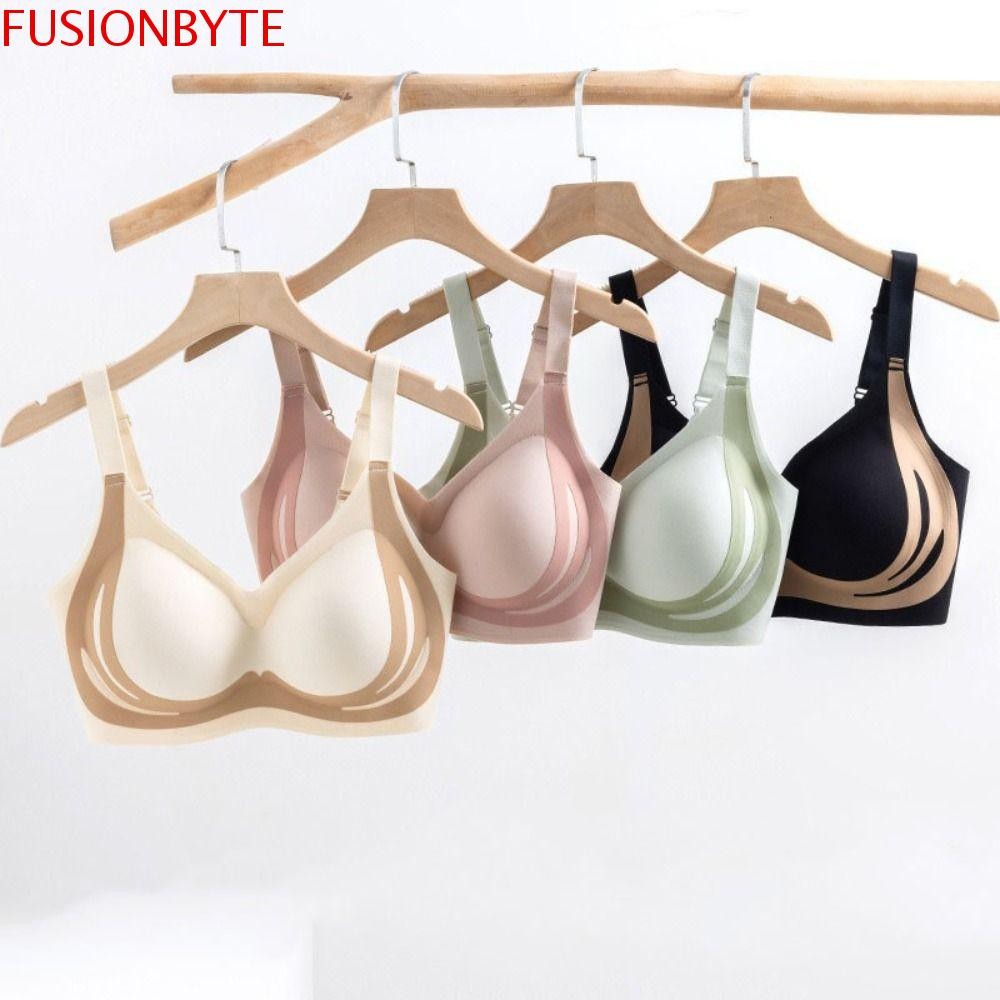 Fusionbyte ไร้สายลึก V Bra, Patchwork ปิดกระชับ Brassiere สําหรับผู้หญิง,นุ่มไม่มีร่องรอย Anti ...