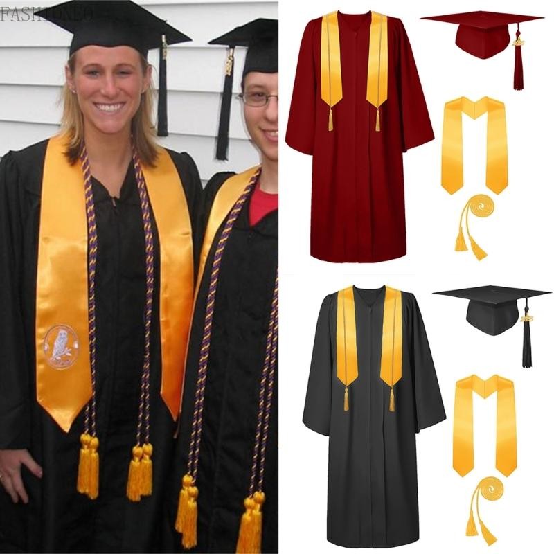 Fas Graduation Robe พร้อมพู่ชุดสําเร็จการศึกษา Gowns หมวกพู่ชุดผู้หญิง ...
