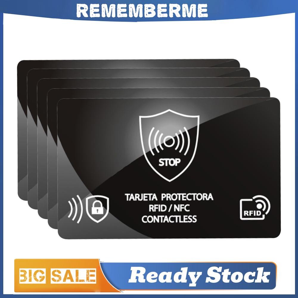การ์ดปิดกั้น RFID 5 ชิ้น NFC Debit บัตรเครดิตหนังสือเดินทาง Protector สําหรับผู้ชายและผู้หญิง ...
