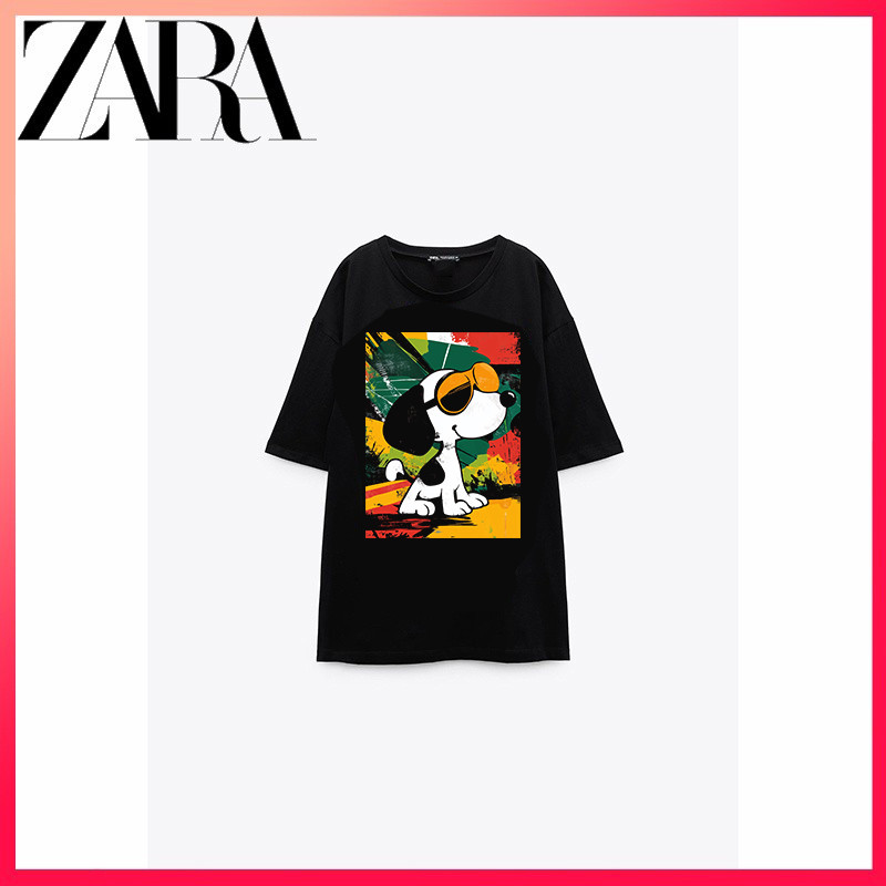 [COD]เสื้อยืด ZARA Snoopy แท้ ผ้า Cotton 100 ไซส์ใหญ่ ใส่สบายๆ เซ็กซี่ ...
