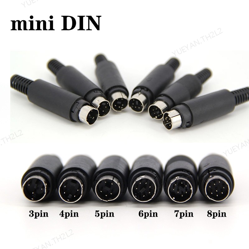 Mini DIN ปลั๊กชาย 3/4/5/6/7/8 PIN แชสซีสาย Mount D Connector ซ็อกเก็ต 3 ...