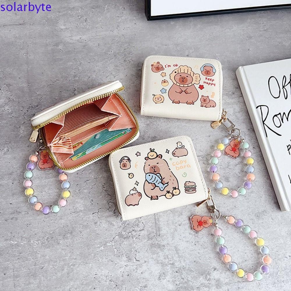 Solarbyte Bubu Dudu กระเป๋าใส่เหรียญ, Panda Bear ลูกปัด Capybara Pu กระเป๋าสตางค์, Creative ...