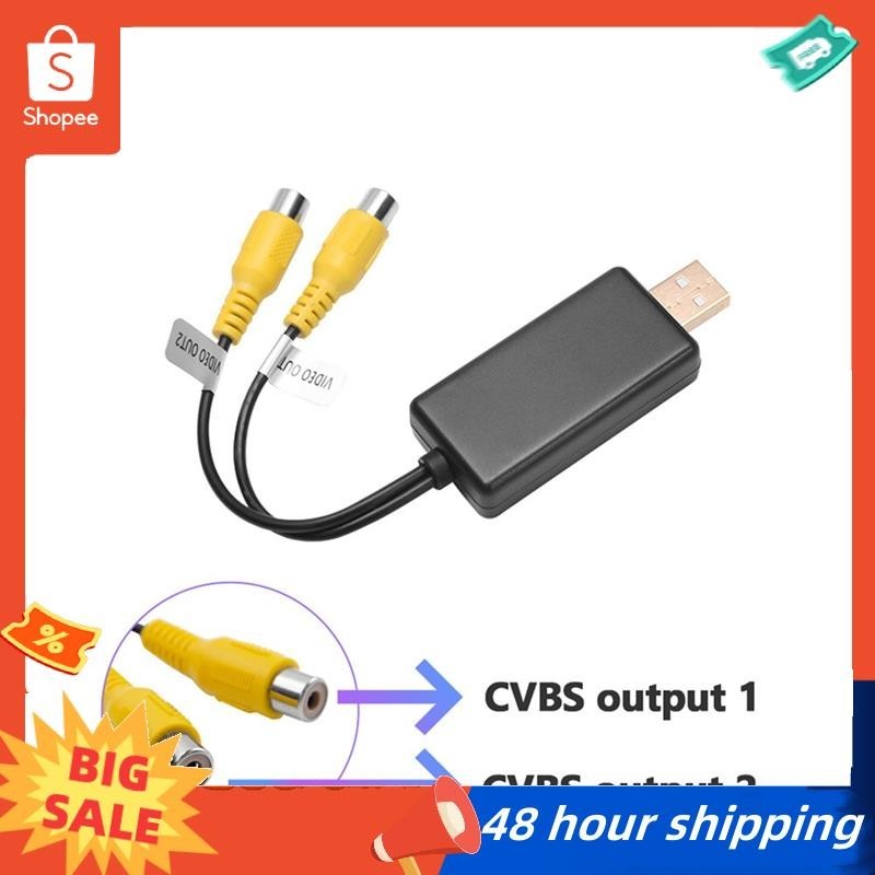 พร้อมสต็อก USB to CVBS RCA Video Output Adapter Box Interface Connect to Monitor Display อุปกรณ์ ...