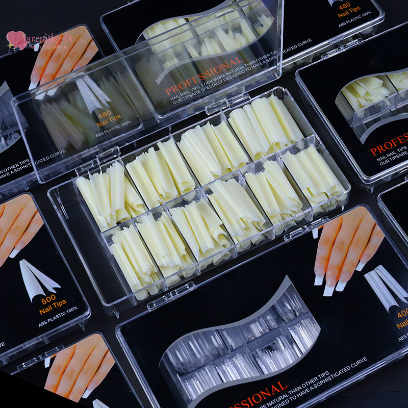 Renbg เกราะปลายผีสไตล์ใหม่ 400 ชิ้นชนิดบรรจุกล่องสติกเกอร์เต็มเล็บแหลม ...