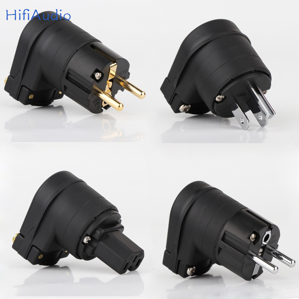 Hi-end Rhodium 24K Gold Schuko Connector มุม Schuko Plug Audio Power ...