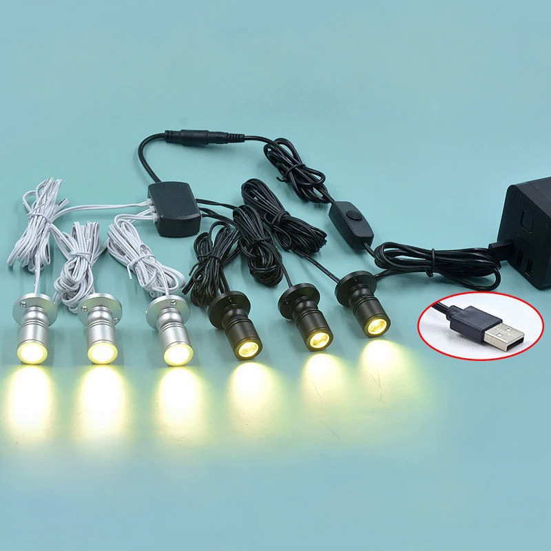 Mini 1W LED Spotlight หรี่แสงได้ USB 5V สําหรับรุ่นจอแสดงผลเคาน์เตอร์ ...