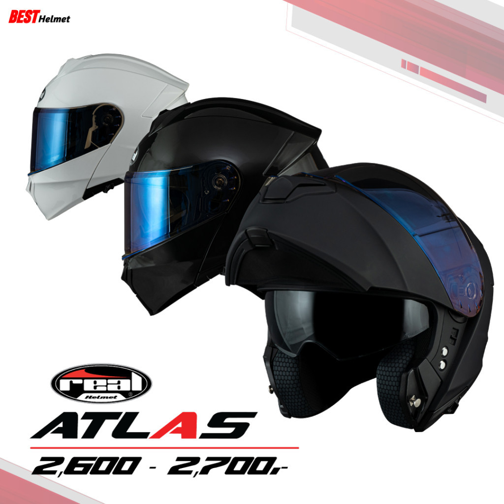 หมวกกันน็อคยกคาง Real ATLAS ราคา 2,600 - 2,700.- | Shopee Thailand