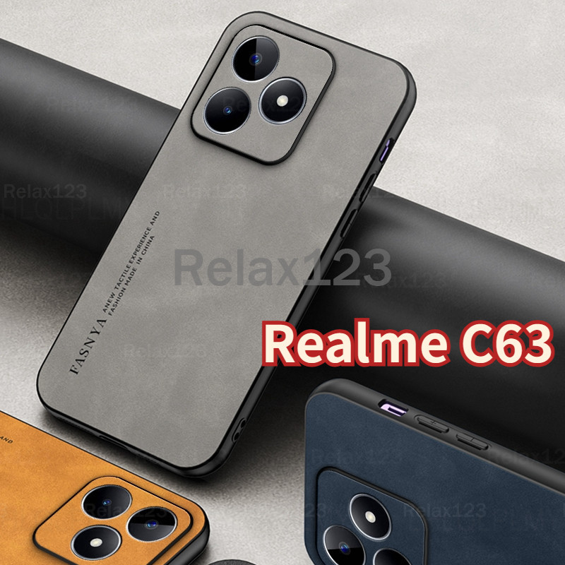 สําหรับ OPPO Realme C63 4G Realme C 63 4G RealmeC63 4G Sheepskin หนังเค ...