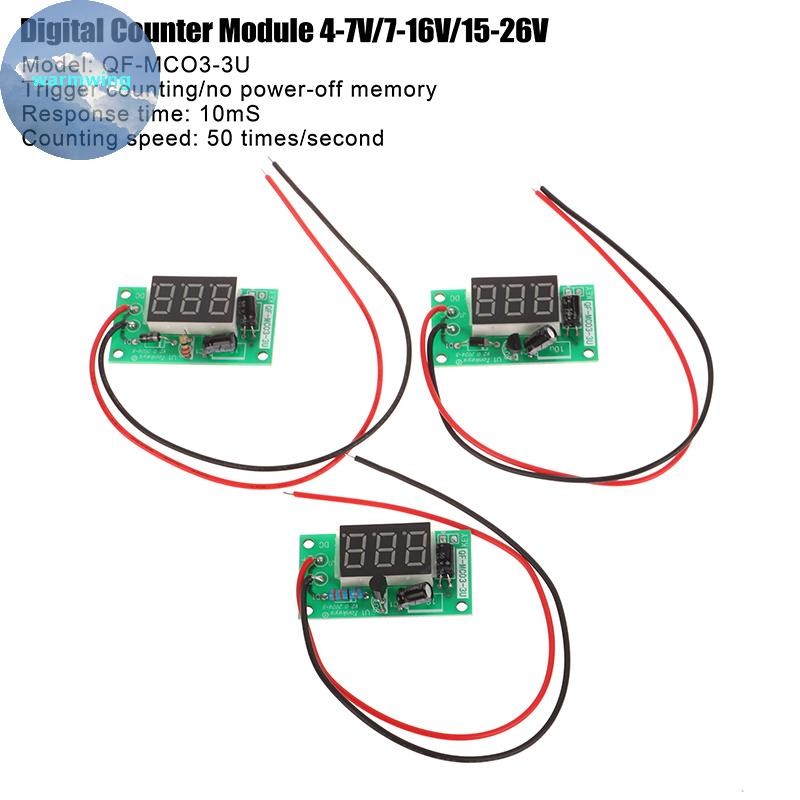 Warmwing 0.36 3 หลักโมดูลเคาน์เตอร์ดิจิตอล 7-16 V/15-26 V Power-ON นับดิจิตอลหลอด Trigger ...