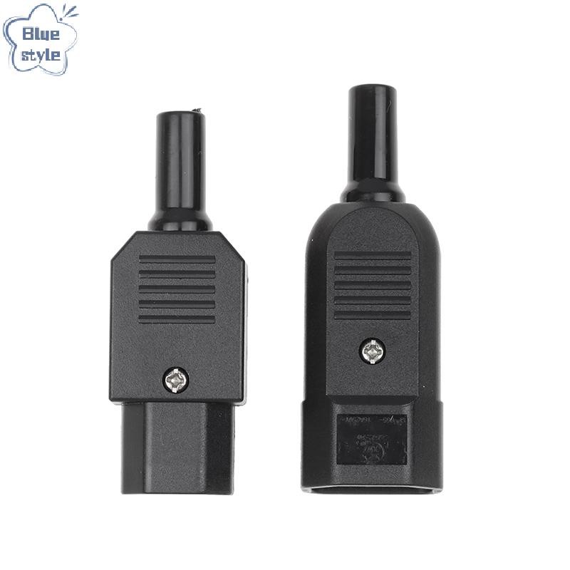 Bluestyle 1 PC 16A 250V ปลั๊กสายเคเบิลตรงขั้วต่อ C13 C14 ชายหญิงปลั๊ก Rewirable Power Connector ...