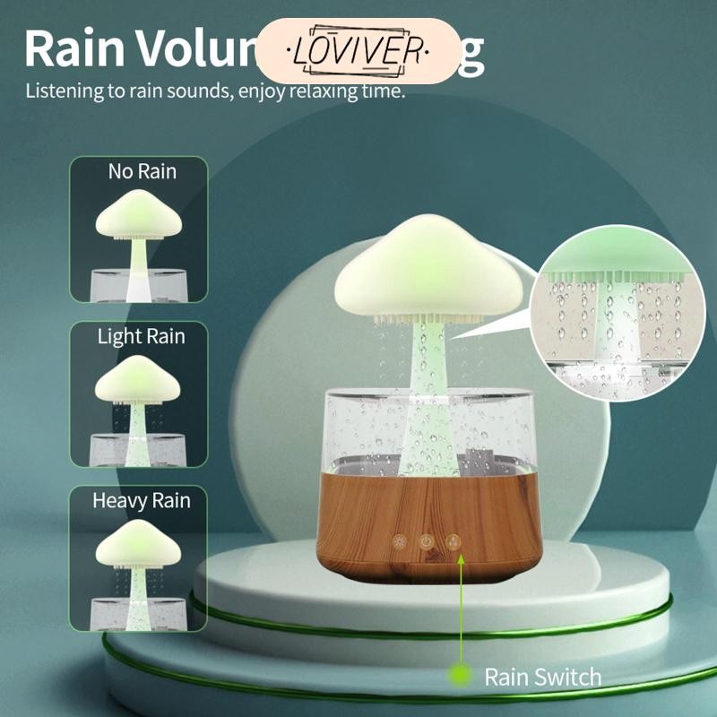LOVIVER Dripping Water Humidifier Rain Could Humidifier โคมไฟ LED ...