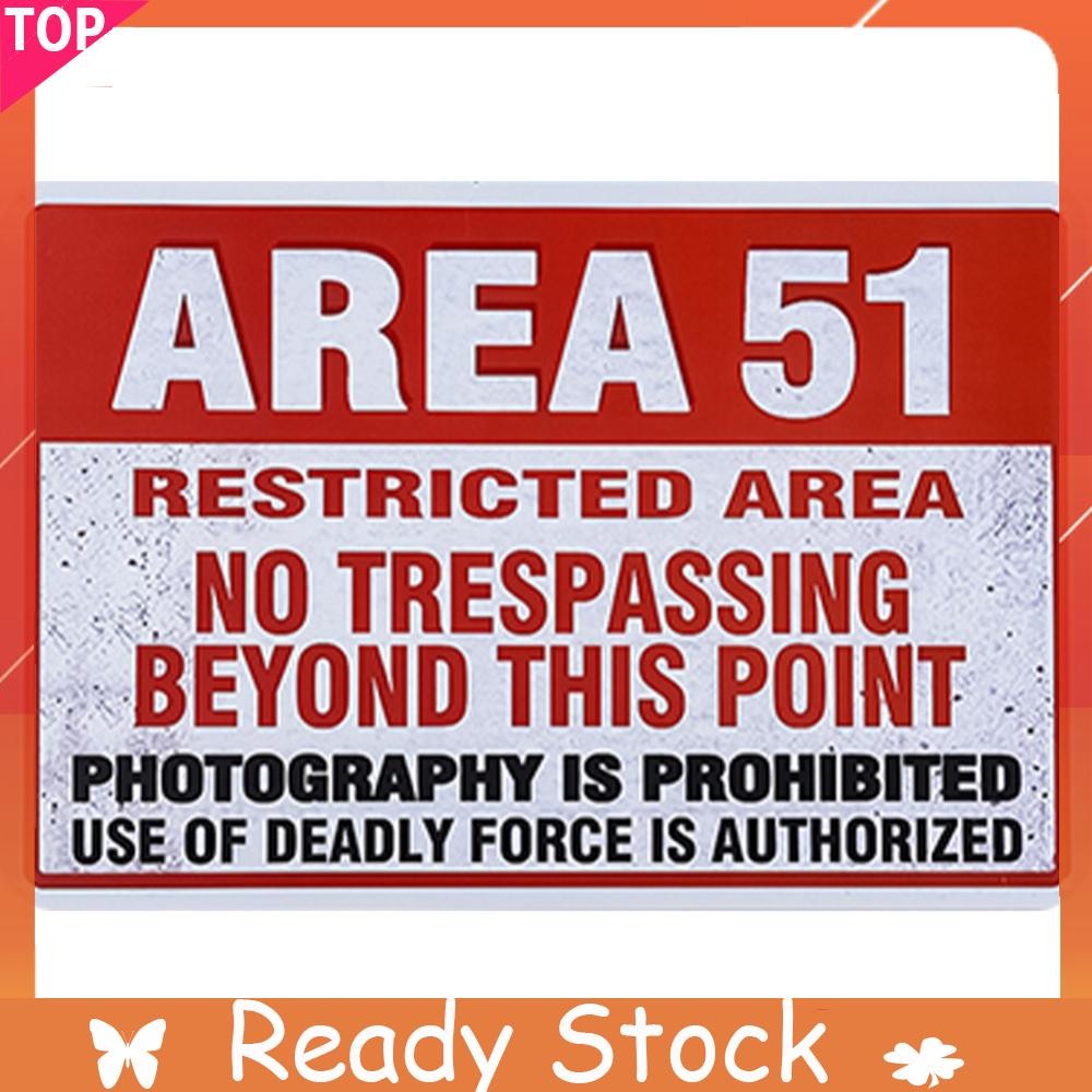 Vintage Metal Plate Area 51 Warning Board ภาพวาดเหล็กสี่เหลี่ยม Art ...