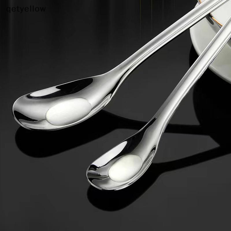 Qetyellow สแตนเลสหนาช้อน Creative Long Handle โรงแรมหม้อร้อนช้อนซุป ...