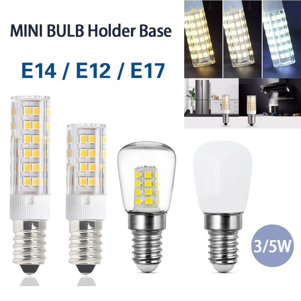 E12 E14 E17 Led 3W 5W หลอดไฟข้าวโพด AC 85-265V SMD 2835 หลอดไฟ Led สําหรับตู้เย็นจักรเย็บผ้าช่วง ...