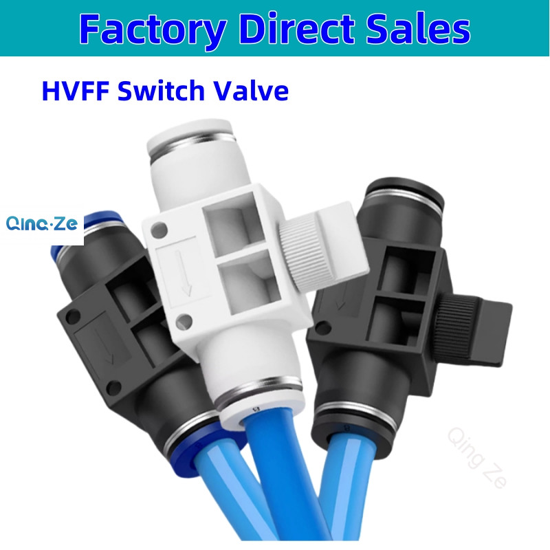 Od วาล์วควบคุมความเร็วท่อนิวเมติก 4 มม. 6 มม. 8 มม. 10 มม. 12 มม. 2 ทาง HVFF | Shopee Thailand