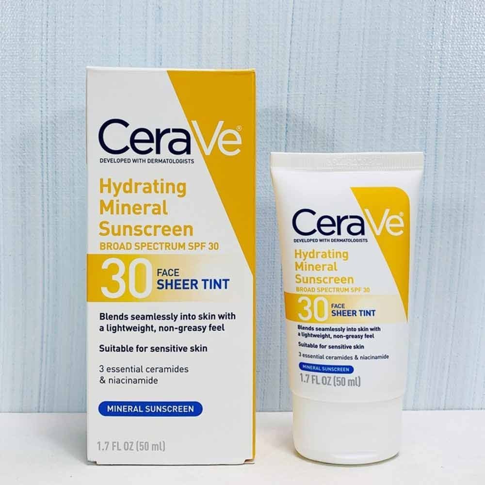 CeraVe Hydrating Mineral Sunscreen SPF 30 Face Sheer Tint 50ml Body Skin Care Tools | Shopee ...
