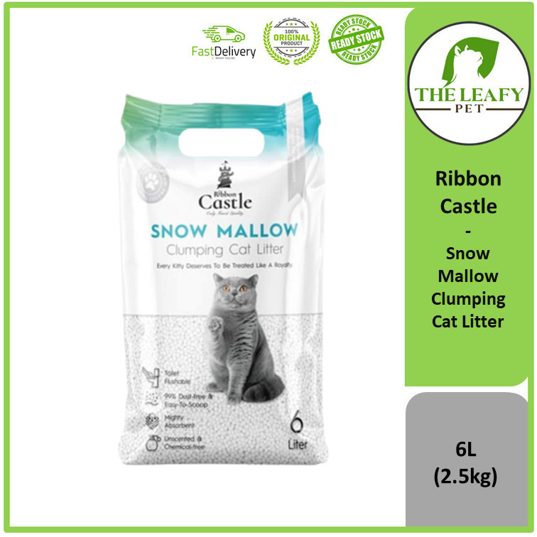 Ribbon Castle Snow Mallow Clumping Cat Litter - 6L ( 2.5kg ) | Shopee ...