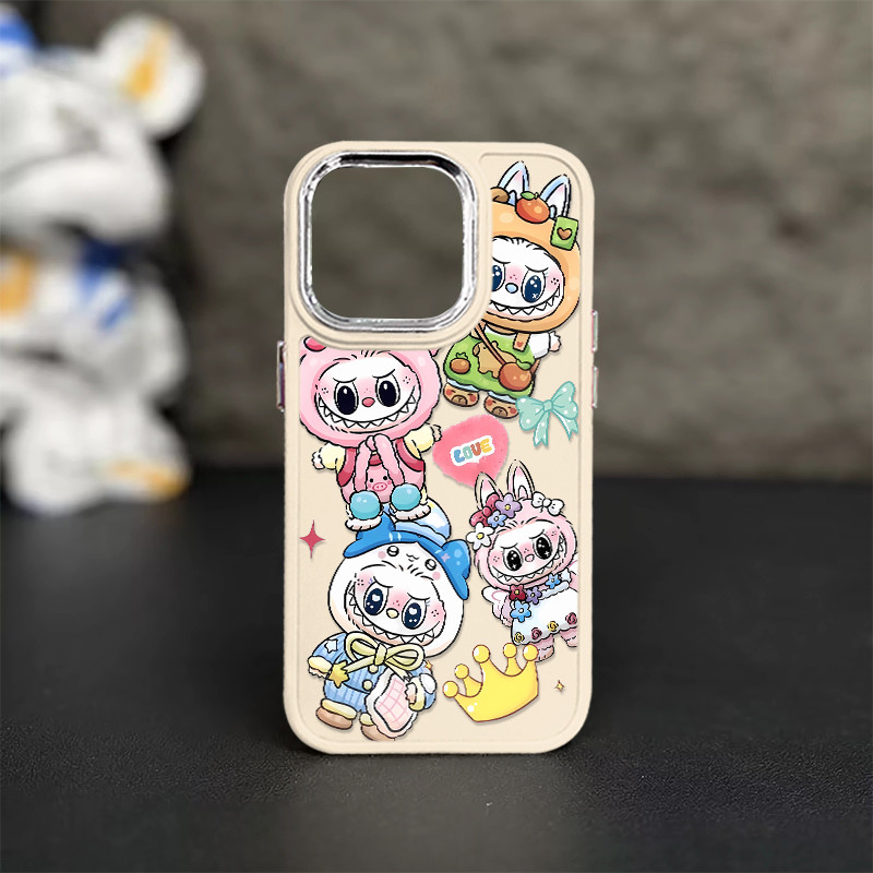 สนุกและตลก Labubu การ์ตูนซิลิโคน Hard Shell สําหรับ Iphone 16 13 XR 12 ...